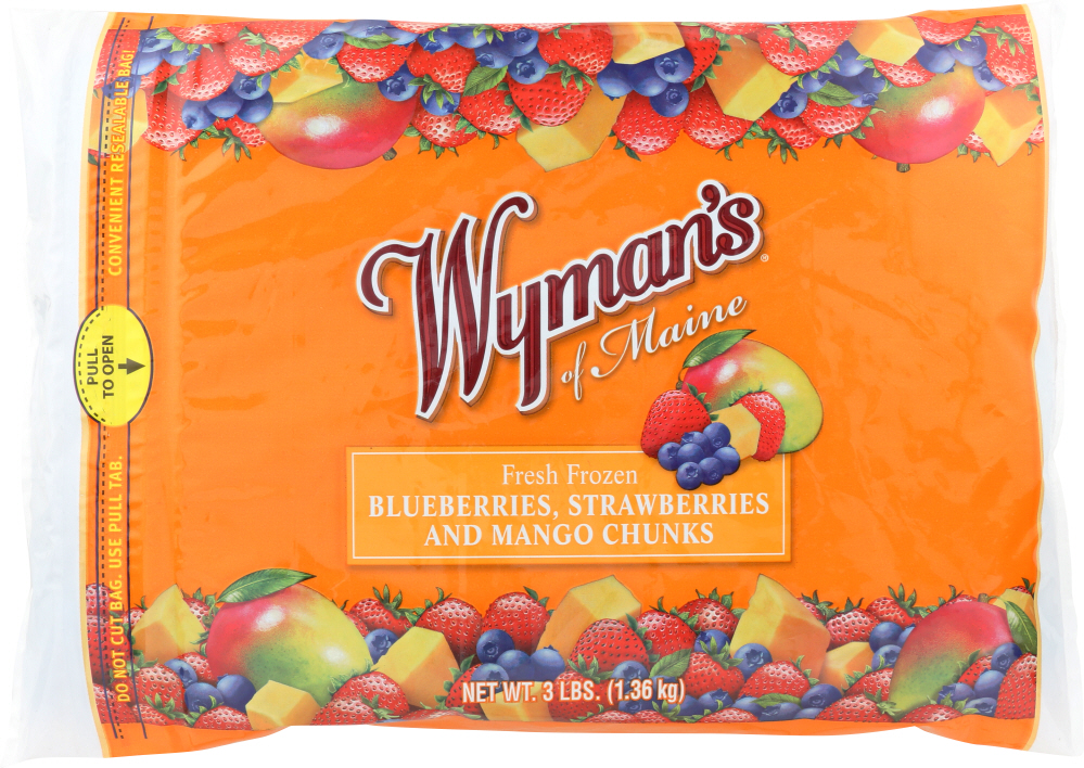 UPC 079900001233 - WYMAN'S OF MAINE, FRESH FROZEN BLUEBERRIES, STRAWBERRIES AND MANGO CHUNKS ...