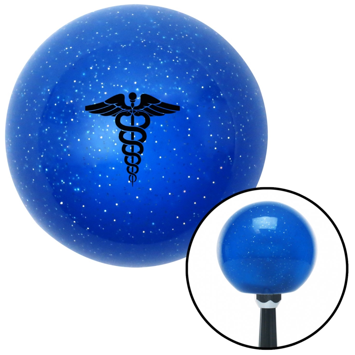 UPC 666648074300 - American Shifter 25413 Black Caduceus Symbol Blue ...