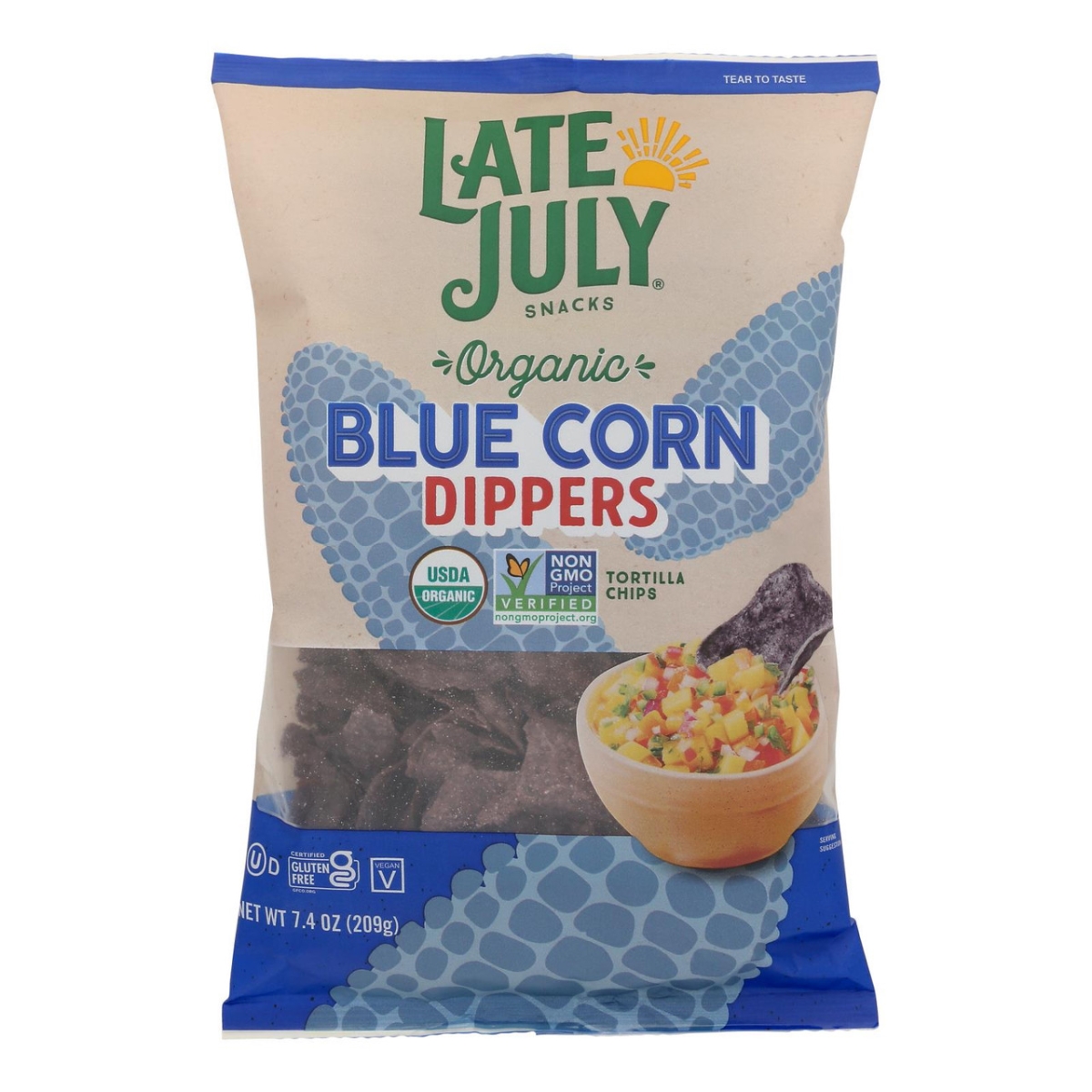 UPC 815099021696 - Late July Snacks Dippers Organic Blue Corn Tortilla ...