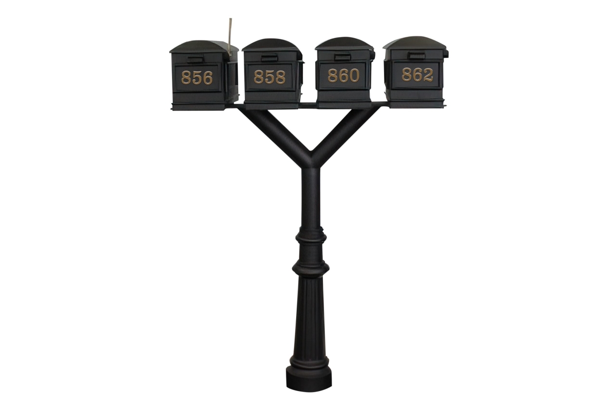 UPC 850059803455 - Qualarc PENPST4-800-LM Penfield Quad Mailbox Post ...