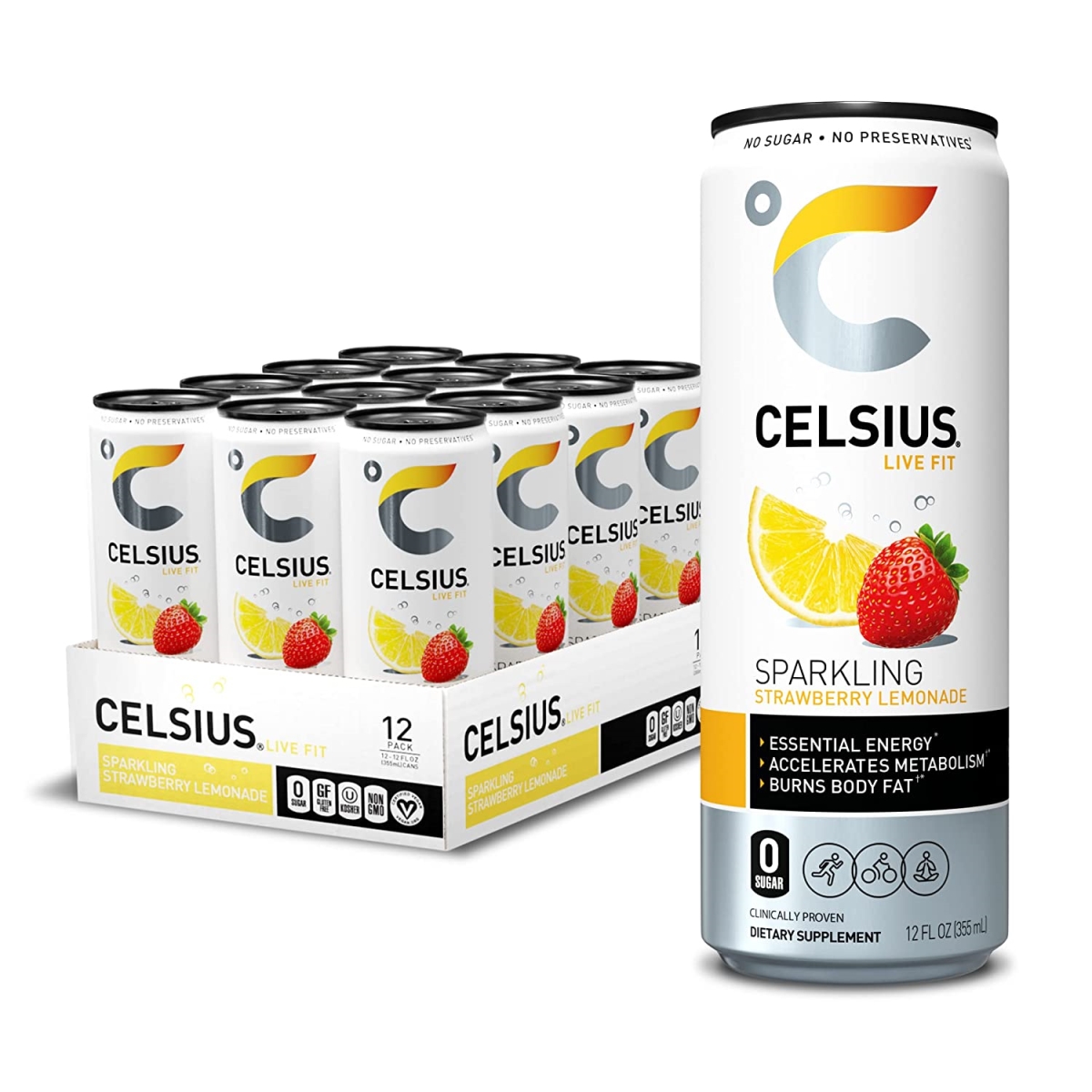 UPC 889392021332 - CELSIUS Sparkling Strawberry Lemonade Functional ...