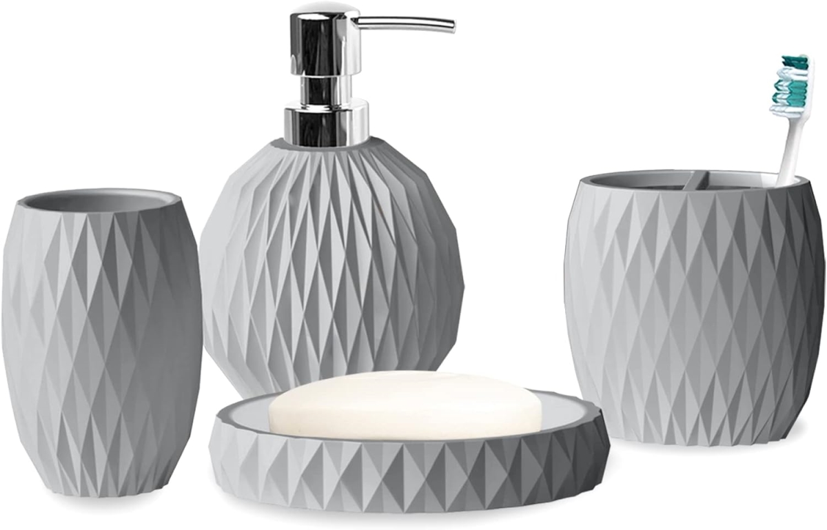 UPC 847682015508 - RES610GRY-3456-SET4 Modern Grey 4Pcs Bathroom Set ...
