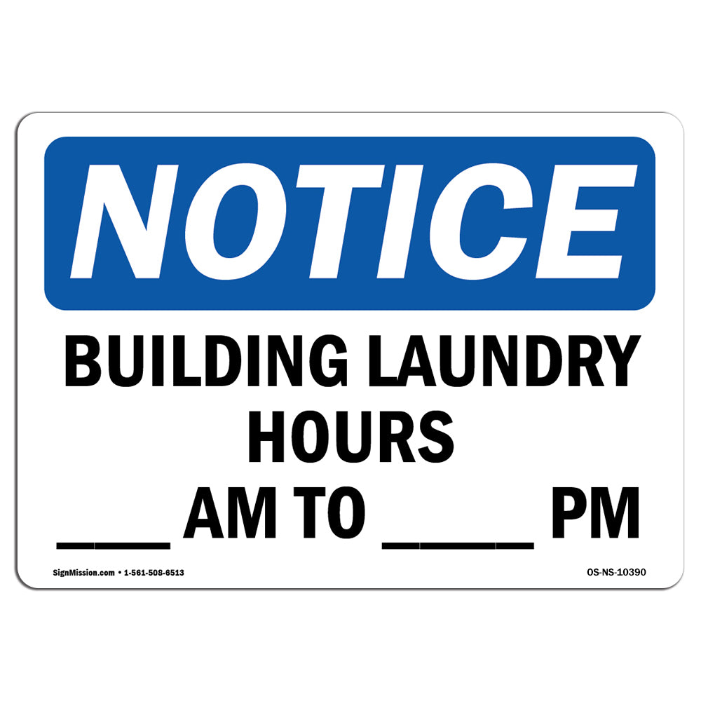 UPC 754130700551 - OSHA Notice Sign - Building Laundry Hours - Am to ...